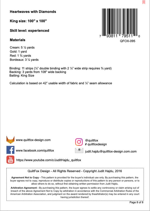 Quilt Pattern Heartwaves With Diamonds Wedding Quilt | Etsy