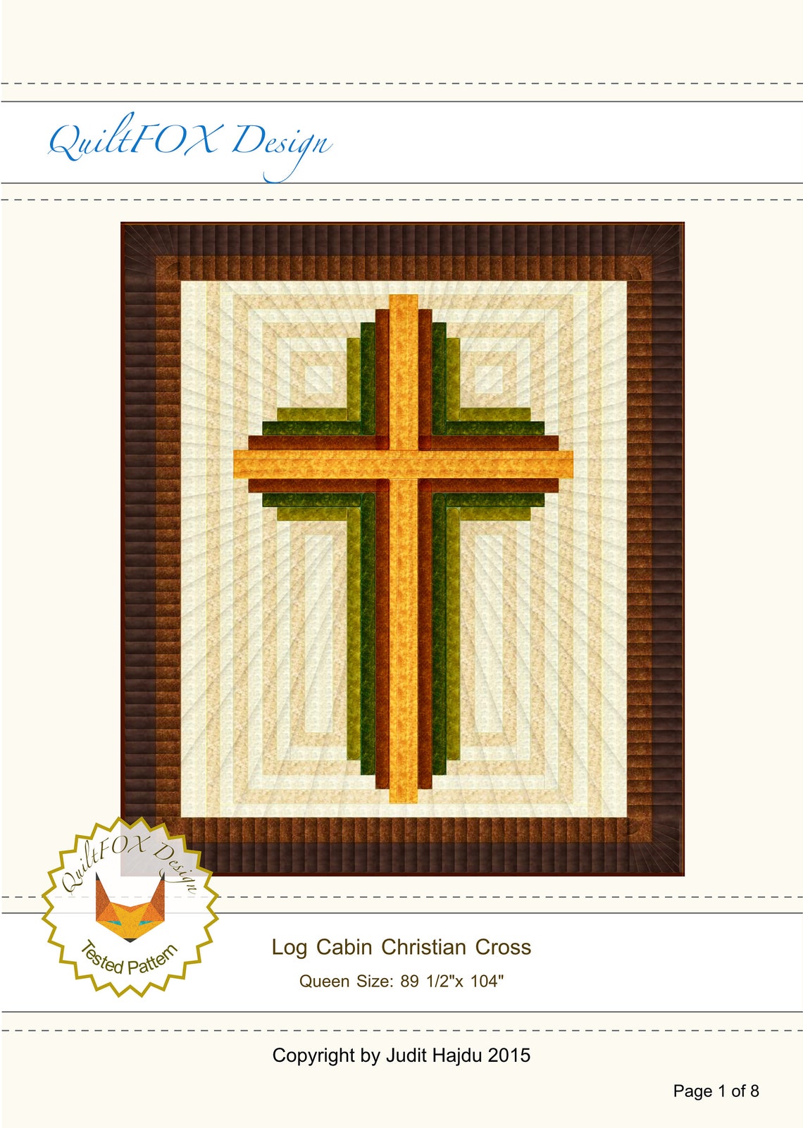 Log Cabin Cross Christian Cross Queen Size: 90 In. X 104 | Etsy Canada