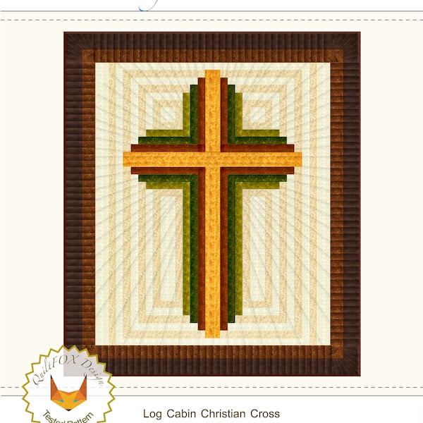 Log Cabin Cross Quilt Pattern - Etsy