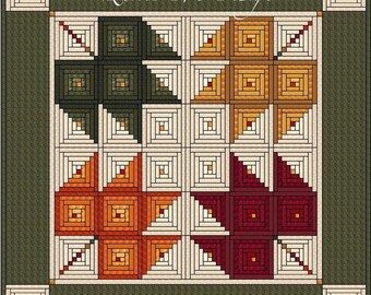 Fall Log Cabin Quilt - Etsy