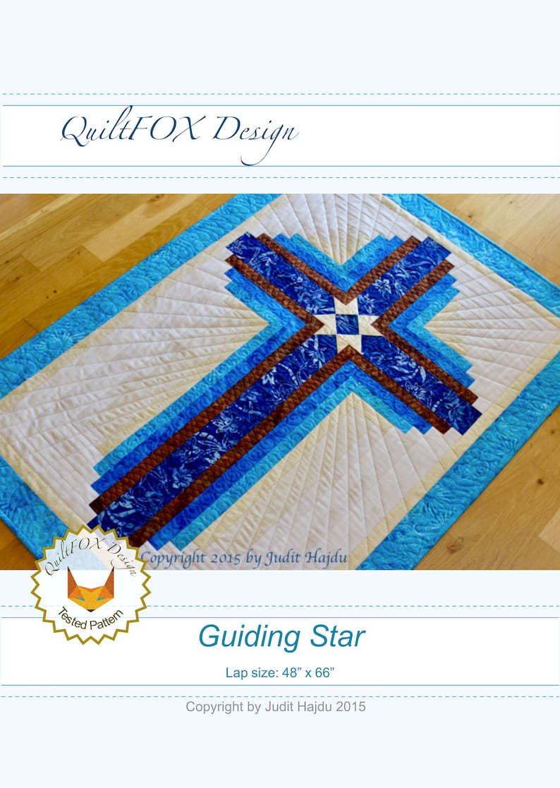Log Cabin Cross - Guiding Star - Lap Size 48 In. X 66 In. - PDF ...
