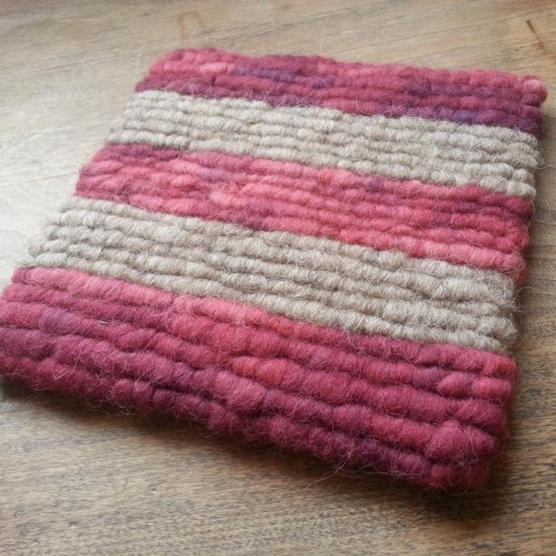 Rose Striped Wool Trivet - Etsy