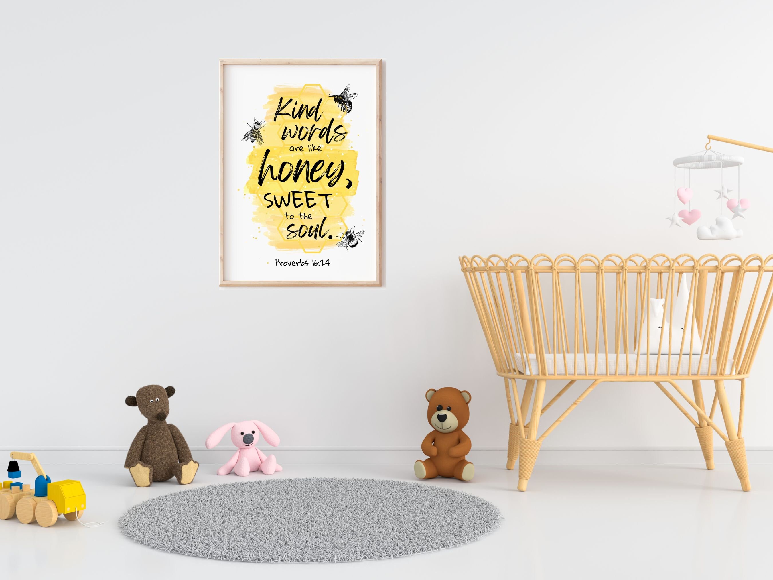 Kind Words Are Like Honey | Proverbs 16:24 | Bee Hive Home Nursery ...