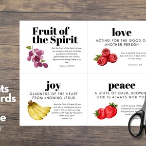 Printable Fruit of the Spirit Flashcards | Galatians 5:22-23 | Kids and ...