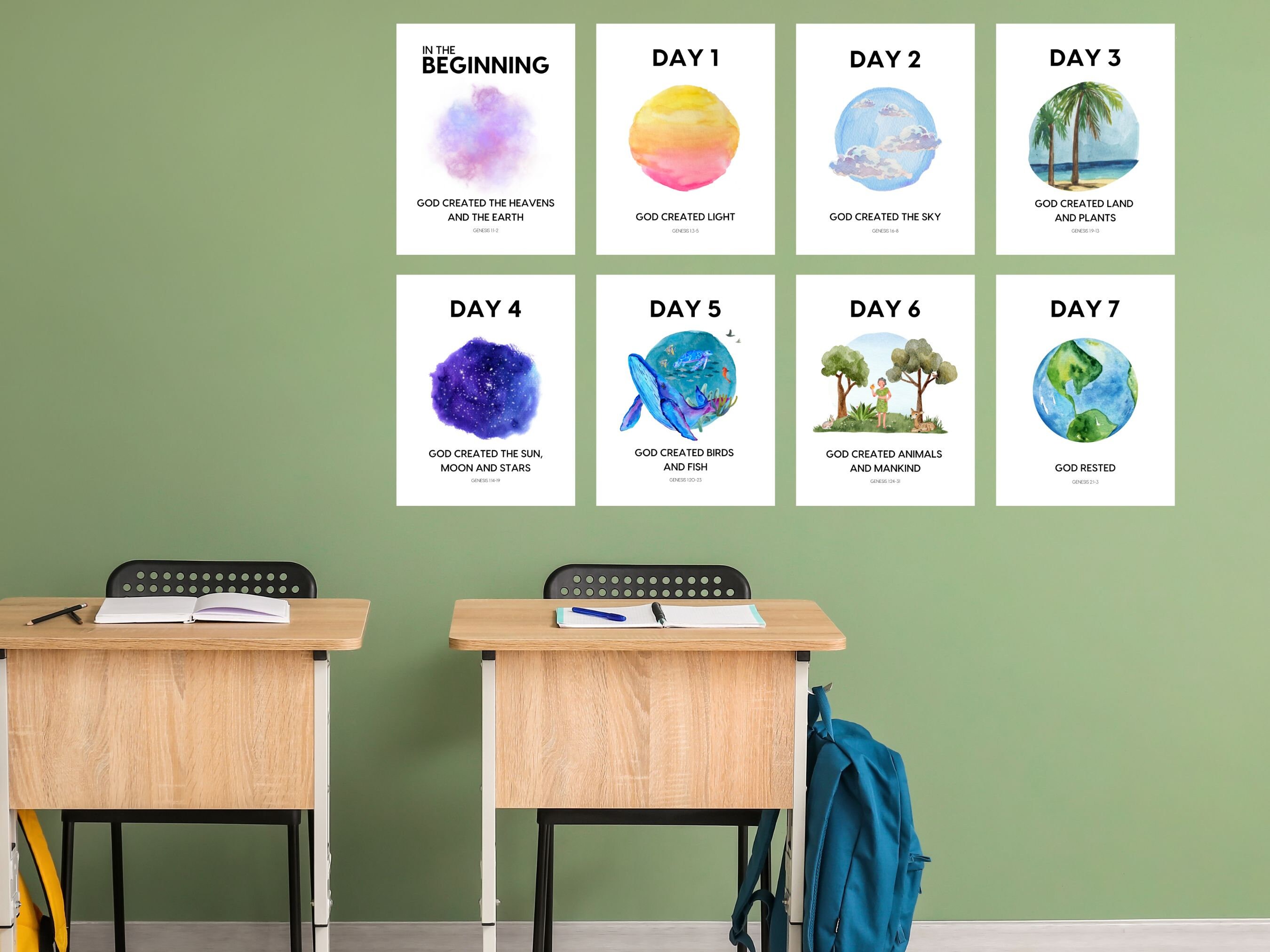 7 Days of Creation Posters 8x10 in the - Etsy