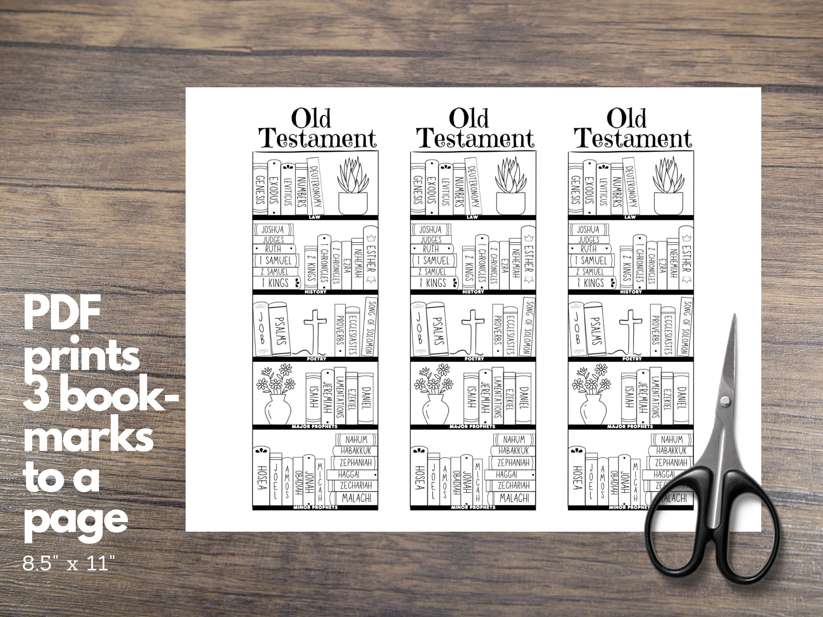Books of the Bible Bookmark Tracker | Color as You Complete Bible Study ...