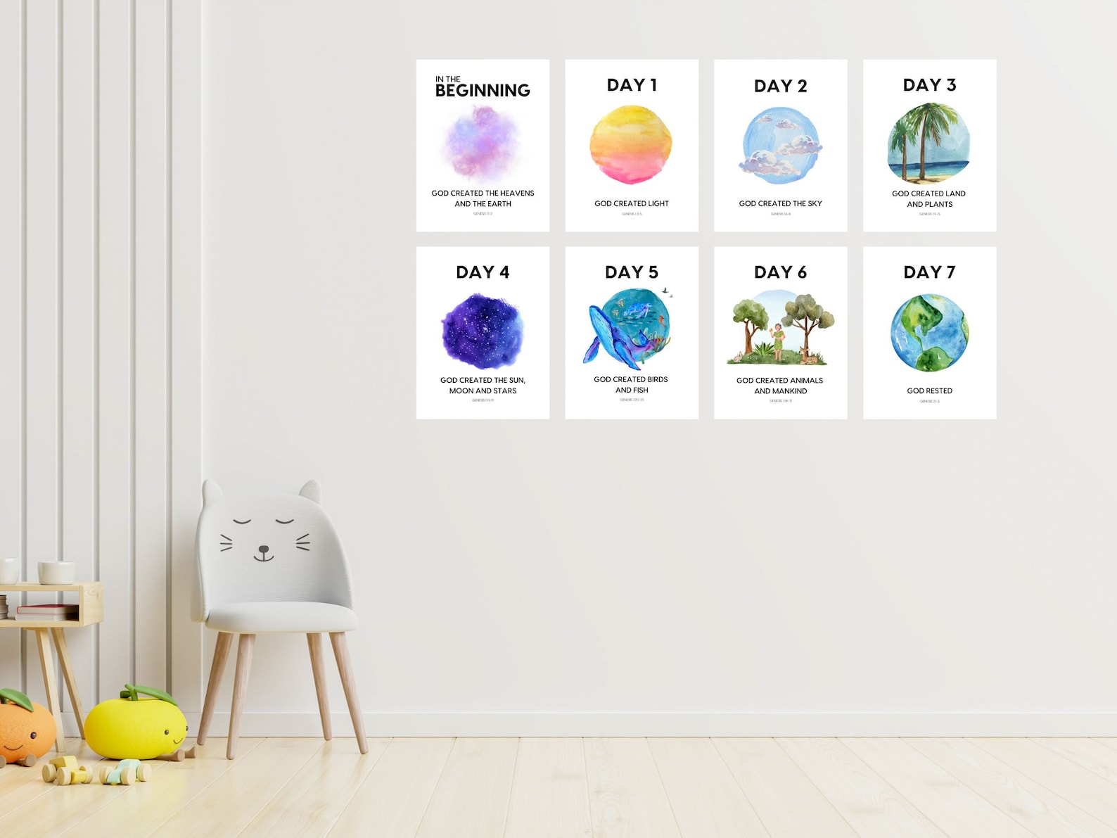 7 Days of Creation Posters (8"x10") | in the Beginning Decor for Bible ...
