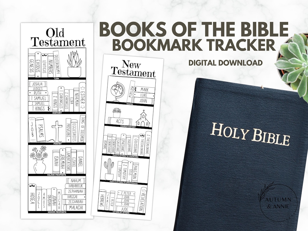 Books of the Bible Bookmark Tracker | Color as You Complete Bible Study ...
