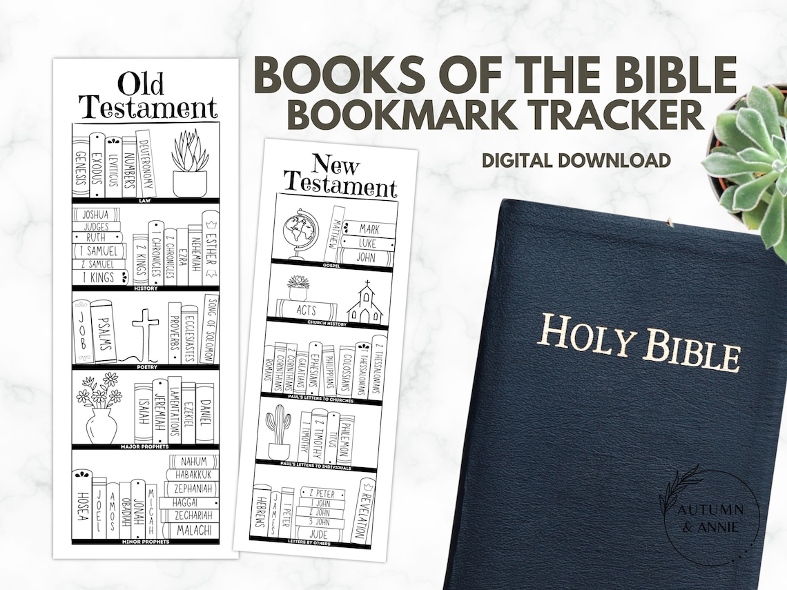 Books of the Bible Bookmark Tracker | Color as You Complete Bible Study ...