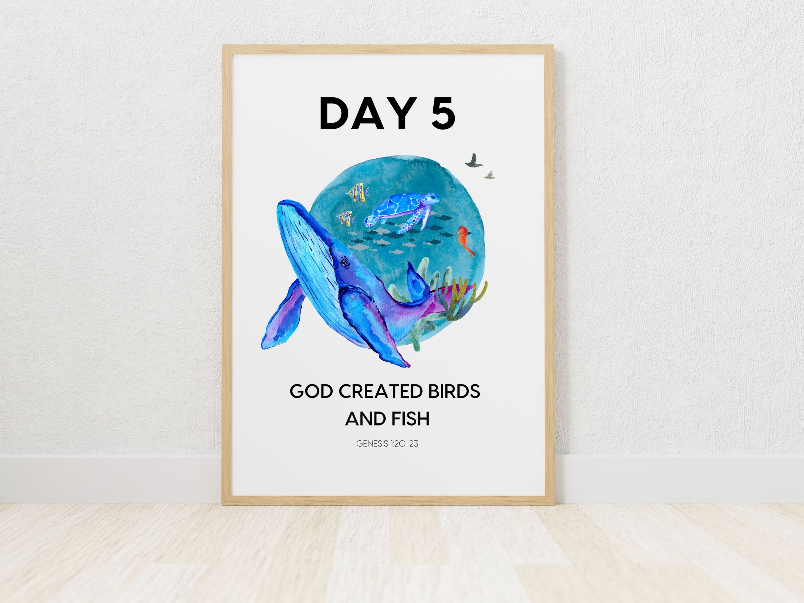 7 Days of Creation Posters 8x10 in the Beginning Decor for Bible ...