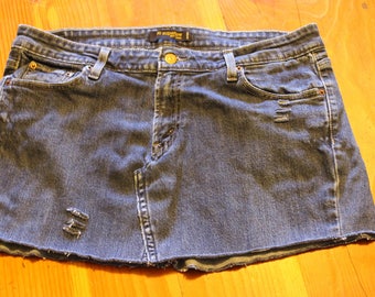 Recycled denim skirt | Etsy