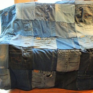 Denim Blanket-blue Jean Quilt Made to Order Country Blankets Denim ...