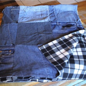 Denim Blanket-blue Jean Quilt Made to Order Country Blankets Denim ...