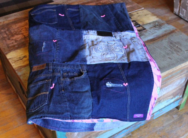 Denim Blue Jean Quilt Twin Size Upcycled Blue Jean Blanket - Etsy