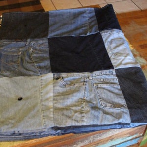 Denim Blanket-blue Jean Quilt Made to Order Country Blankets Denim ...