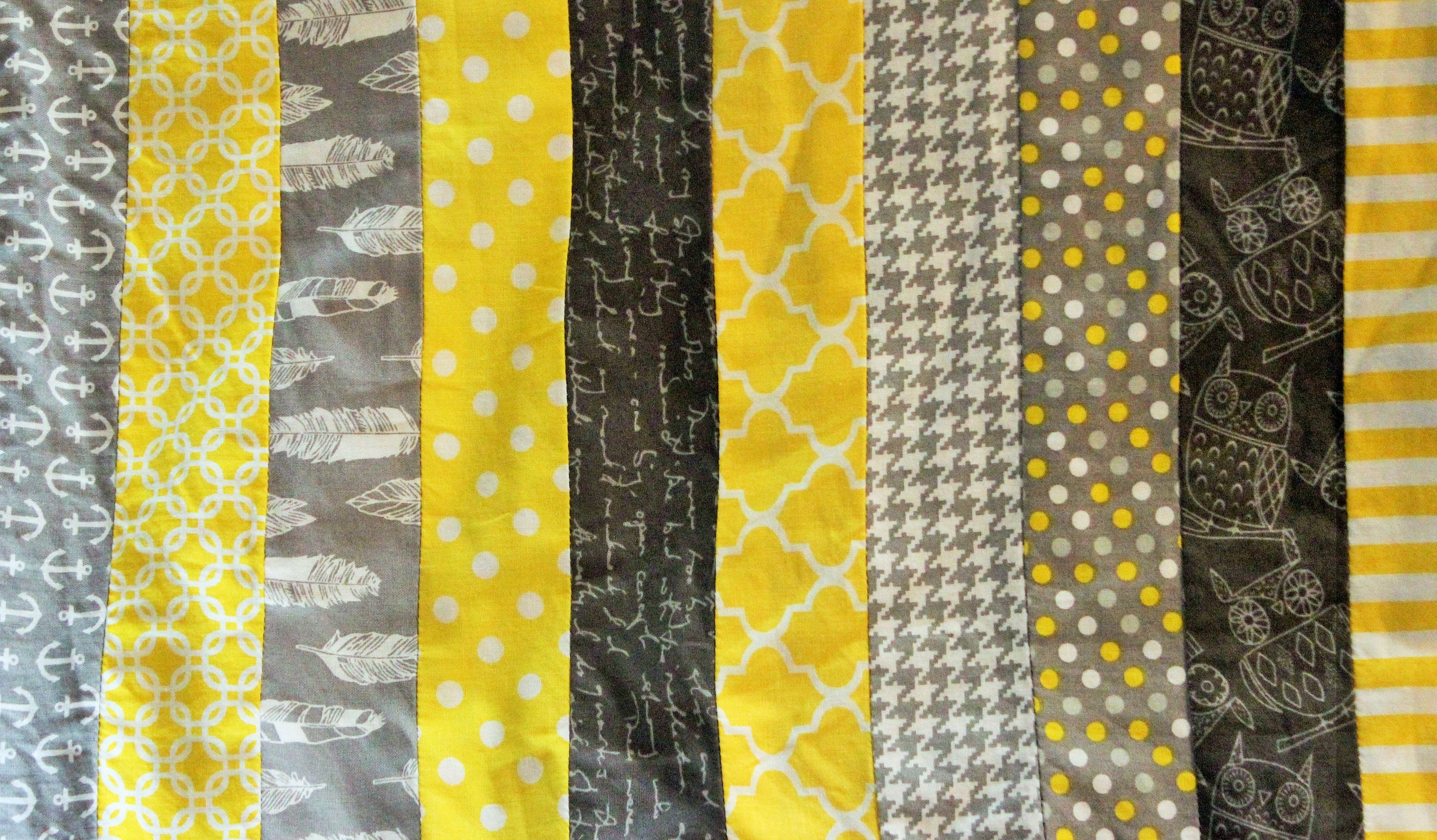 Yellow and Grey Quilt Baby Blanket Gender Neutral Quilt | Etsy