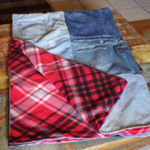 Denim Blanket-blue Jean Quilt Made to Order Country Blankets Denim ...