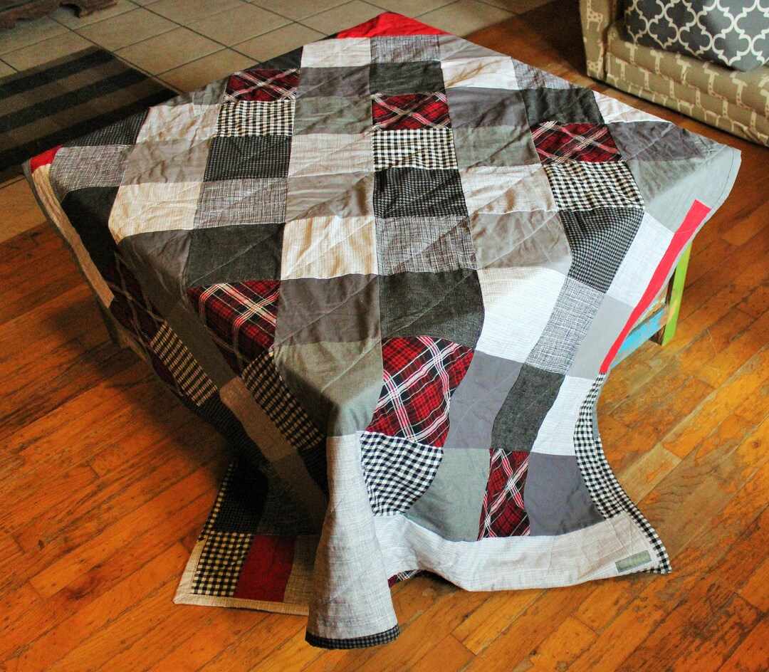 Baby Quilt Throw Blanket, Gender Neutral Quilt, Black and Red Quilt ...
