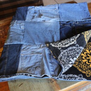 Denim Blanket-blue Jean Quilt Made to Order Country Blankets Denim ...