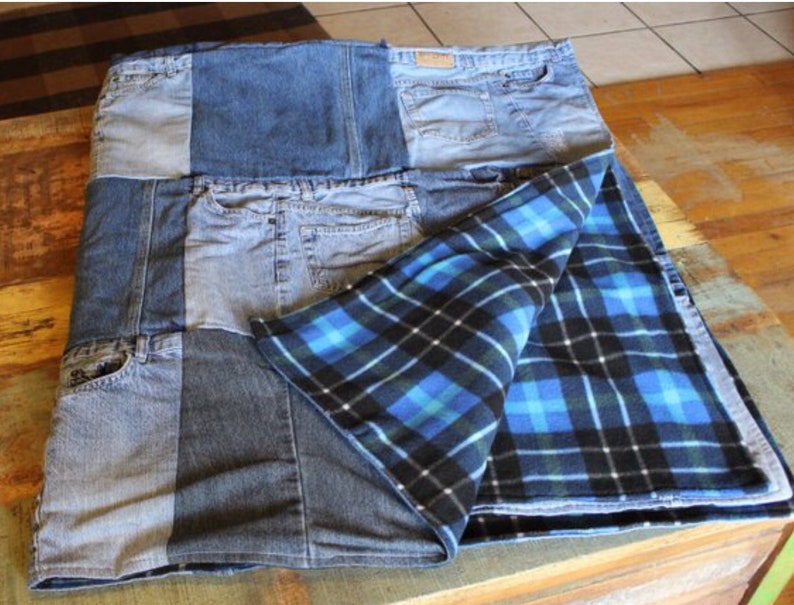 Denim Blanket-blue Jean Quilt Made to Order Country - Etsy Canada