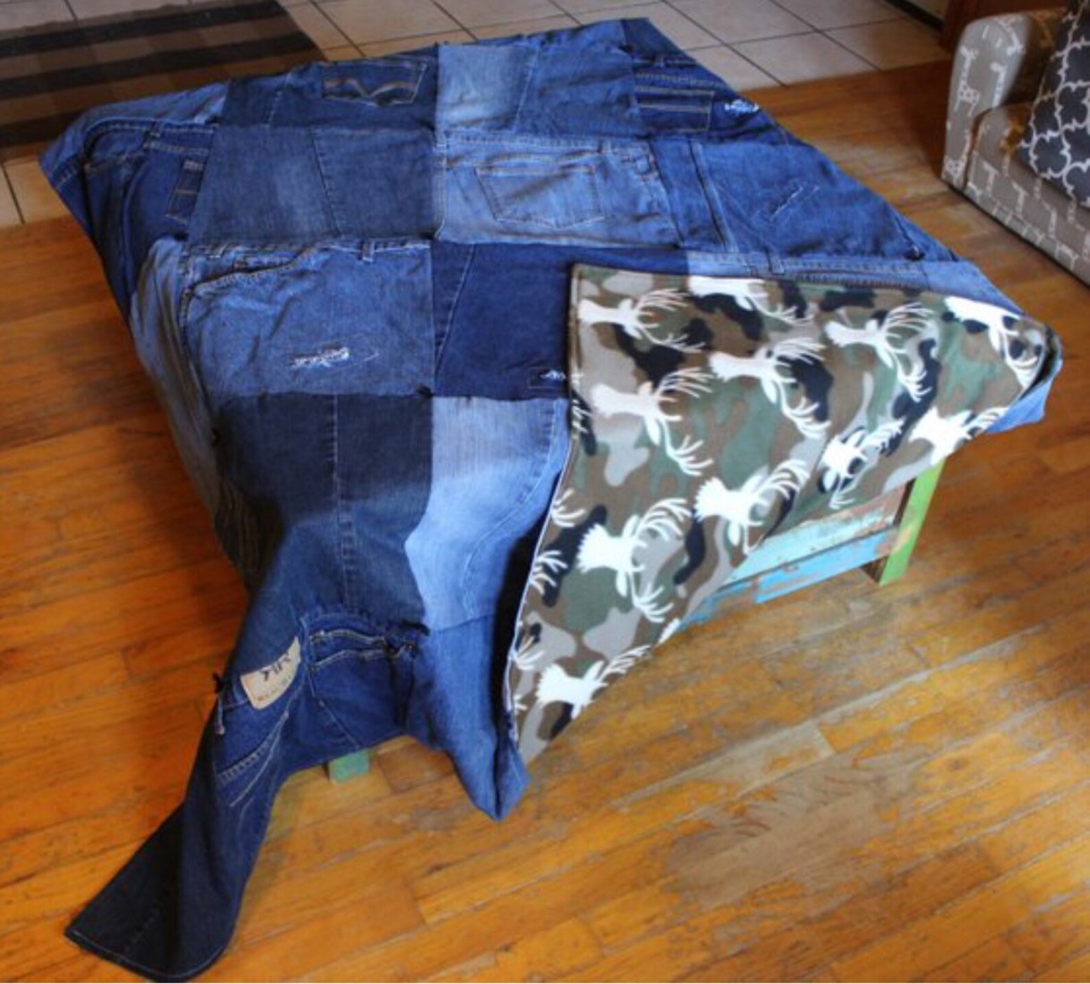 Denim Blanket-Blue Jean Quilt Made to Order Country | Etsy