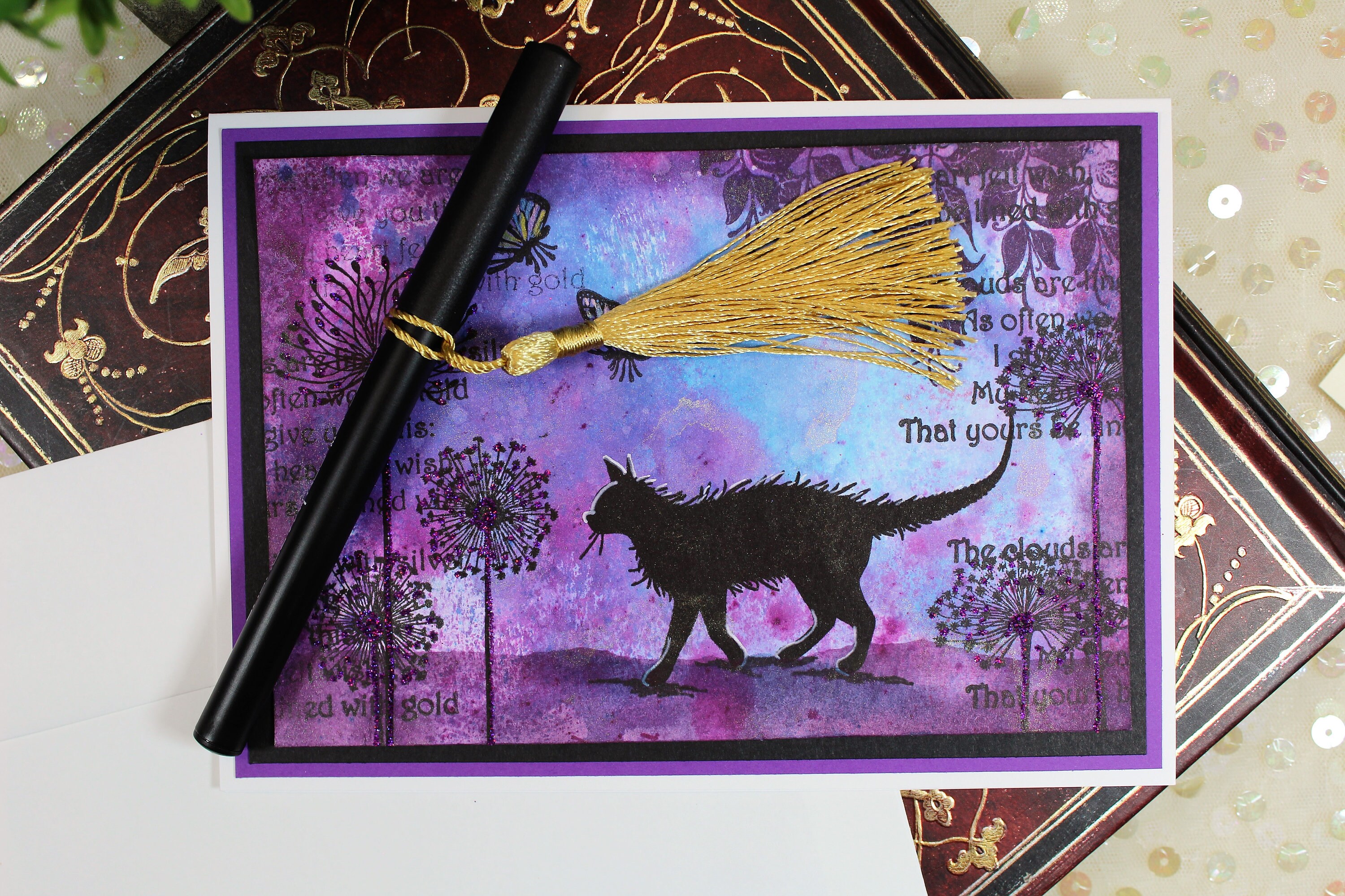 Black Cat Card cat card animal card cat lover card cat | Etsy