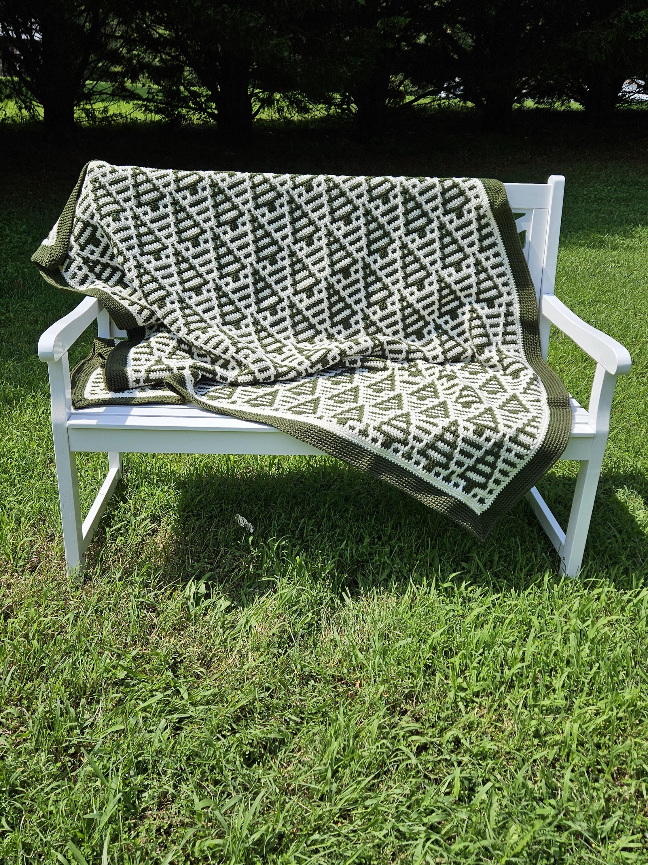 Evergreen Trees Mosaic Throw - Etsy