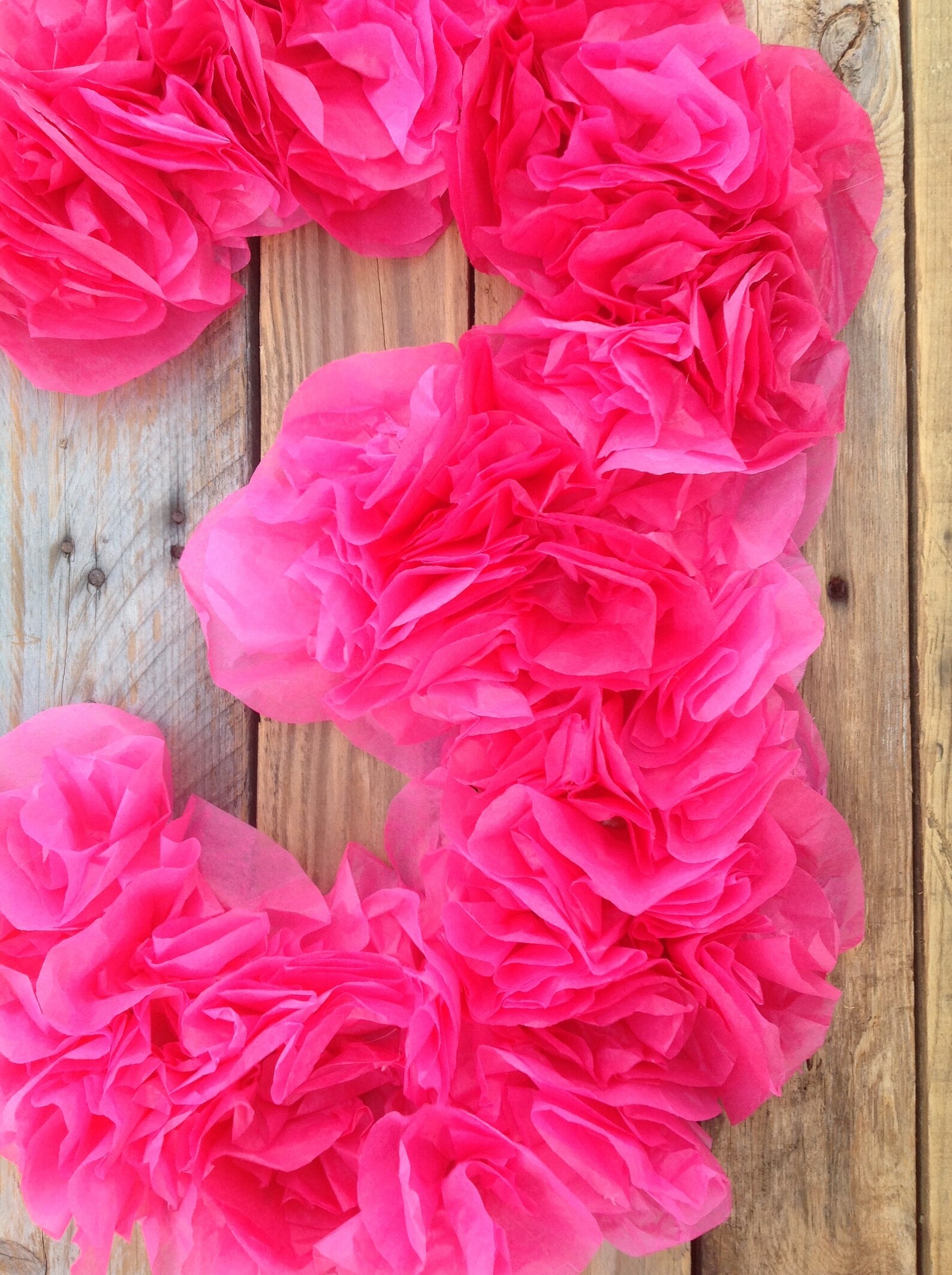 HOT PINK Fuchsia Birthday Number Initial Photo Prop Sign Paper Tissue ...