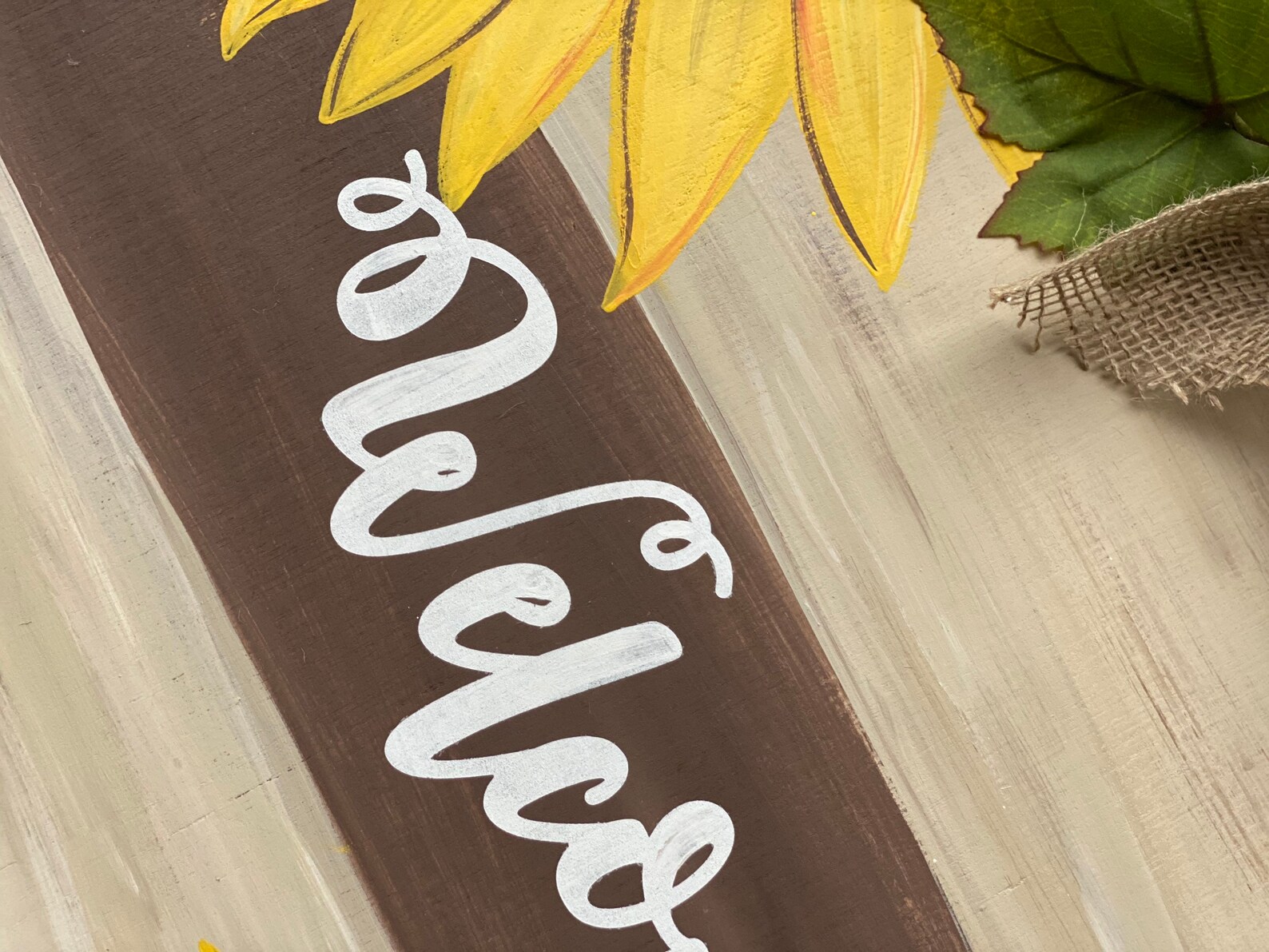 Welcome sunflower Door Hanger Wood Door Hanger Sunflower | Etsy