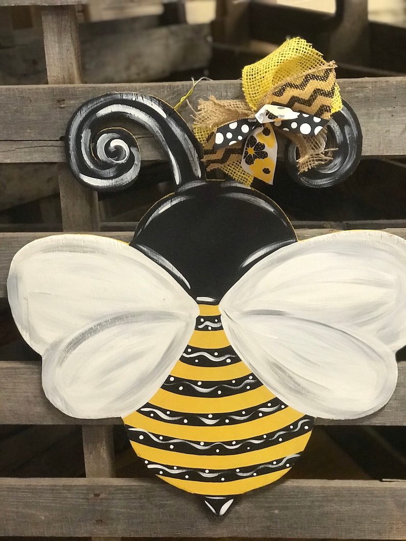 Bee Door Hanger, Bumblebee Door Hanger, Bee Doorwreath, Summer Bee Door ...