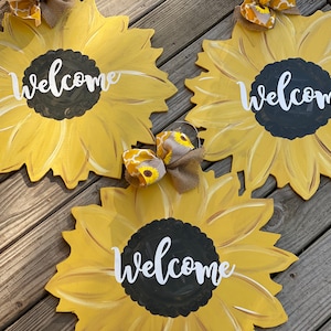 Sunflower Door Hanger, Summer Wood Door Hanger, Fall Porch Decor ...