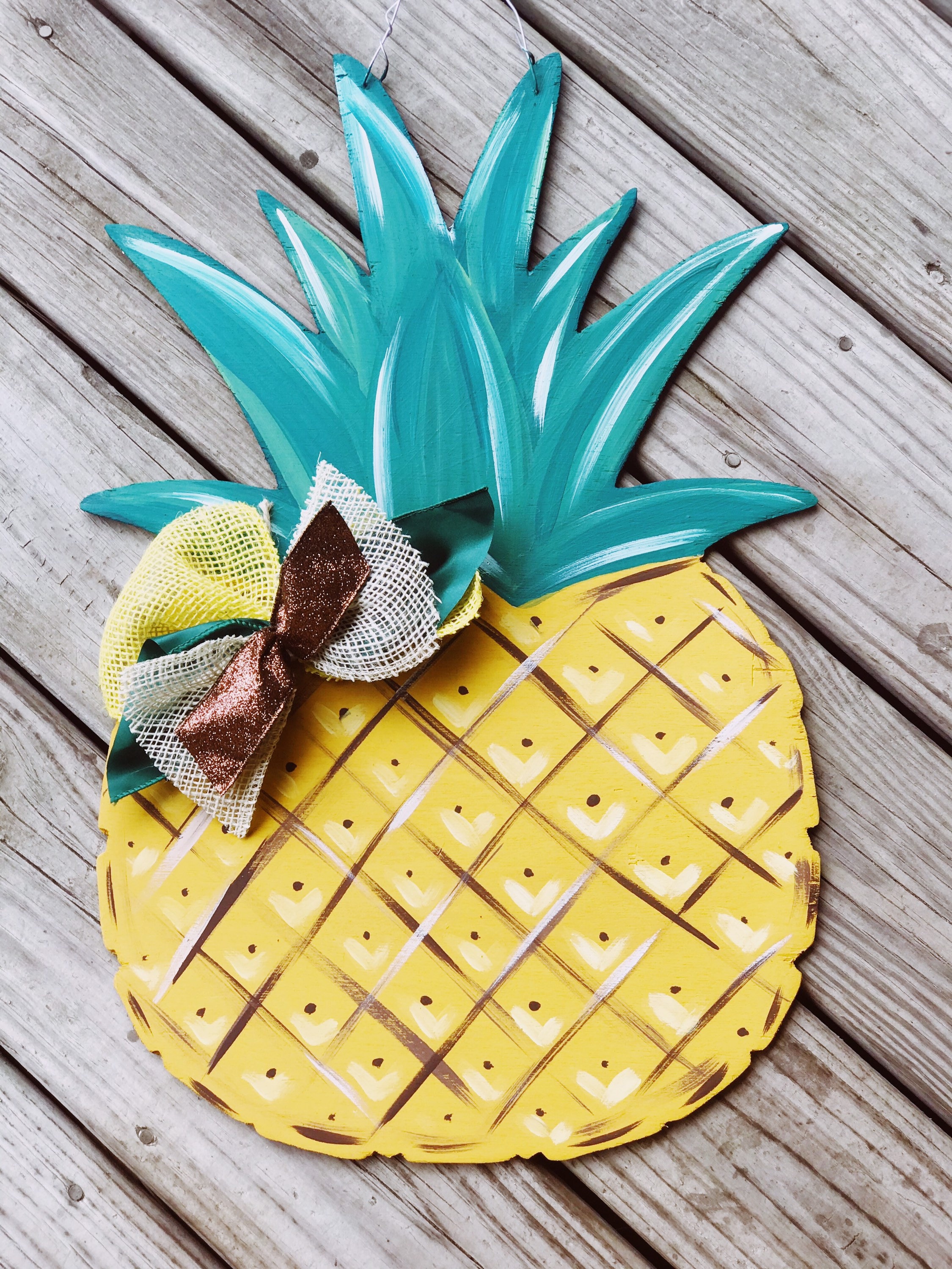 Pineapple Door Hanger Welcome Door Hanger Summer Door - Etsy