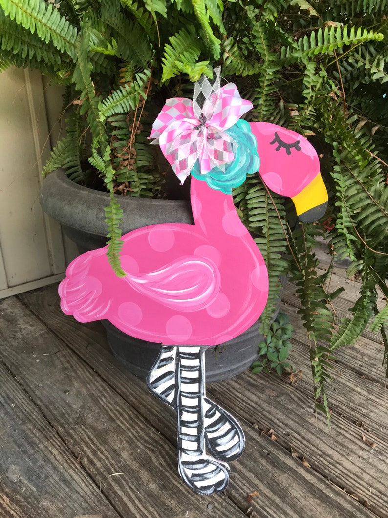 Flamingo Door Hanger Beach Door Decor Flamingo Door Wreath - Etsy