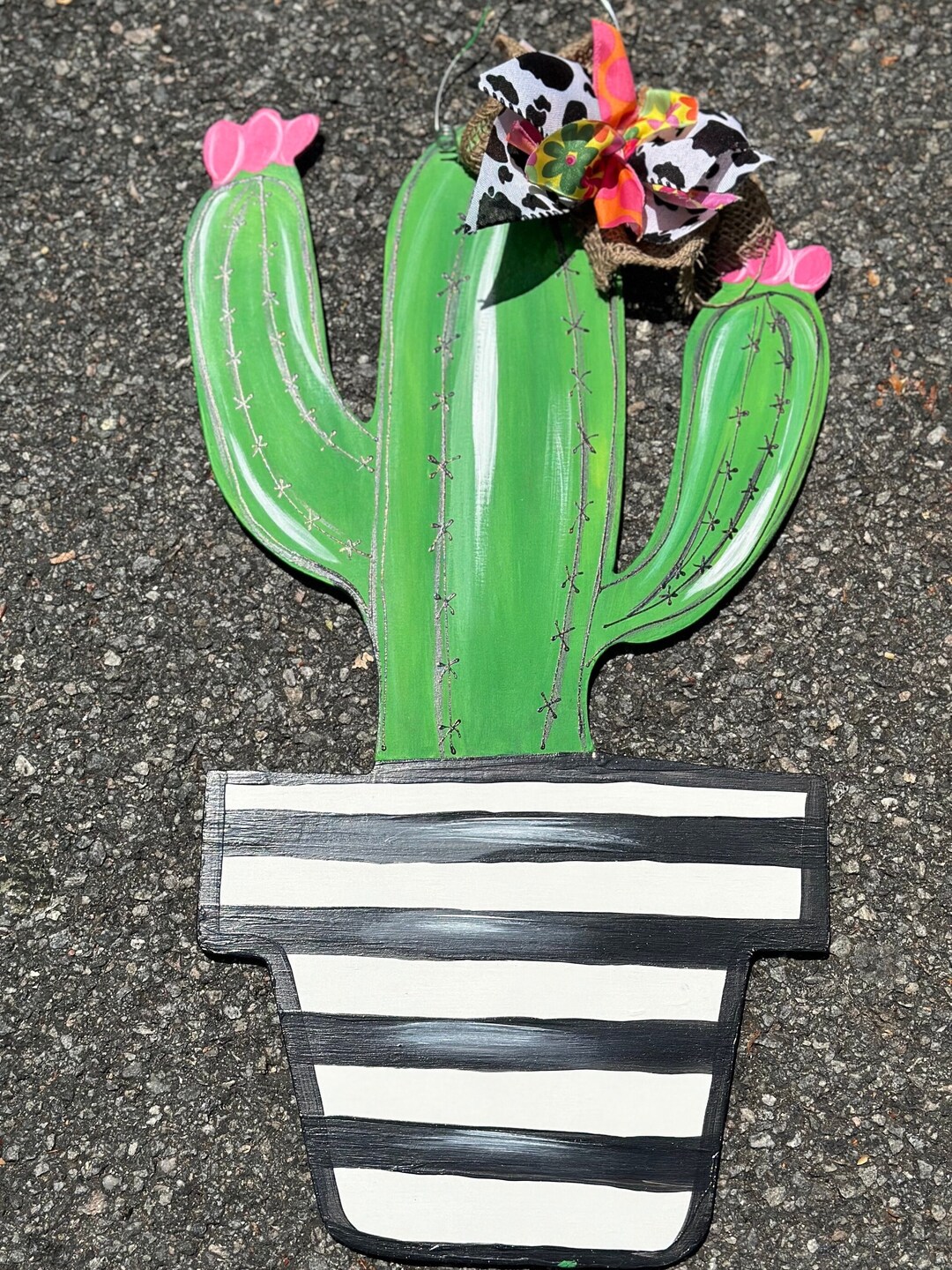 Cactus Door Hanger, Western Door Hanger, Farmhouse Wreath, Western Home ...