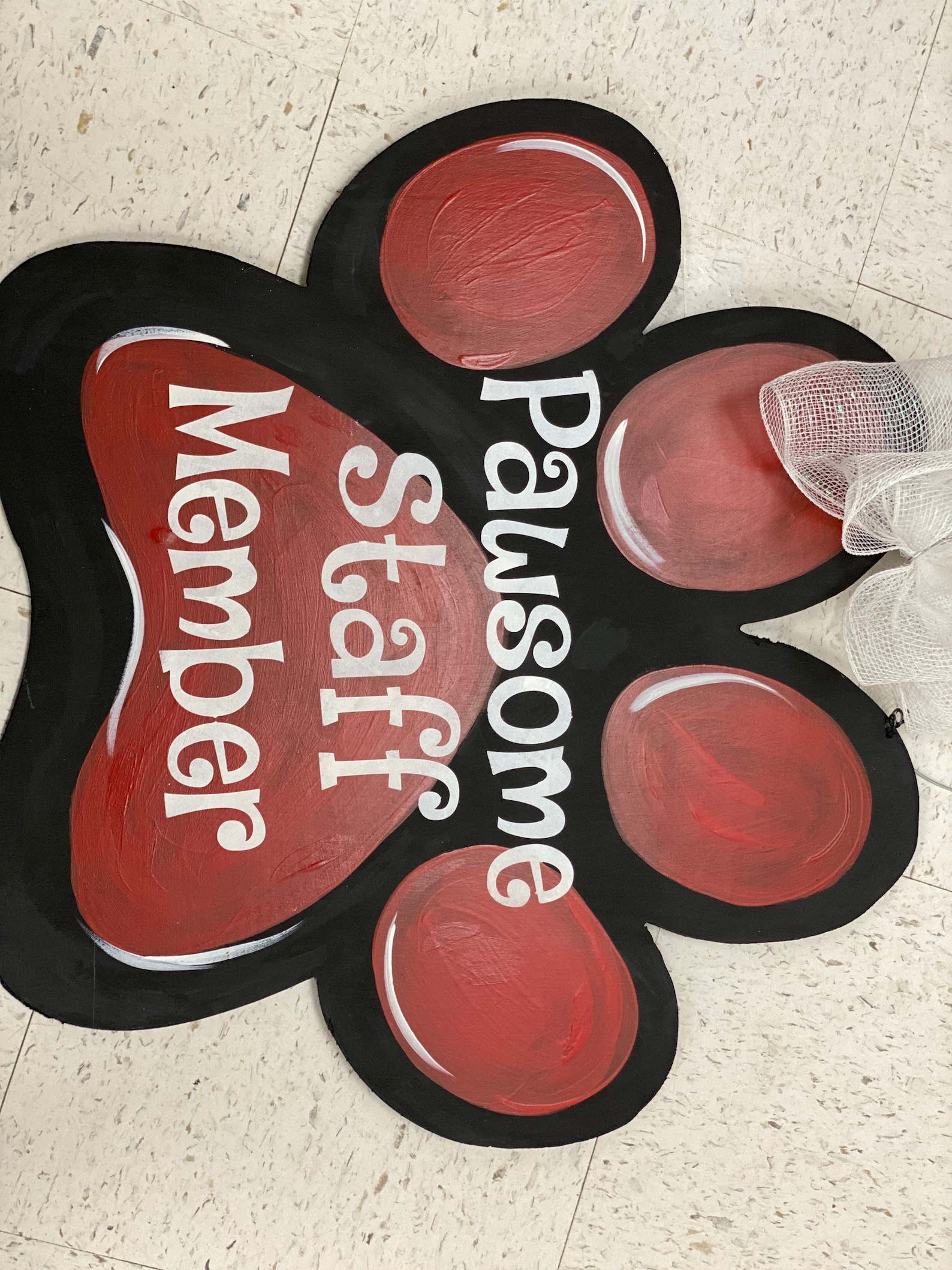 Paw Print Door Hanger Teacher Door Hanger Personalized - Etsy