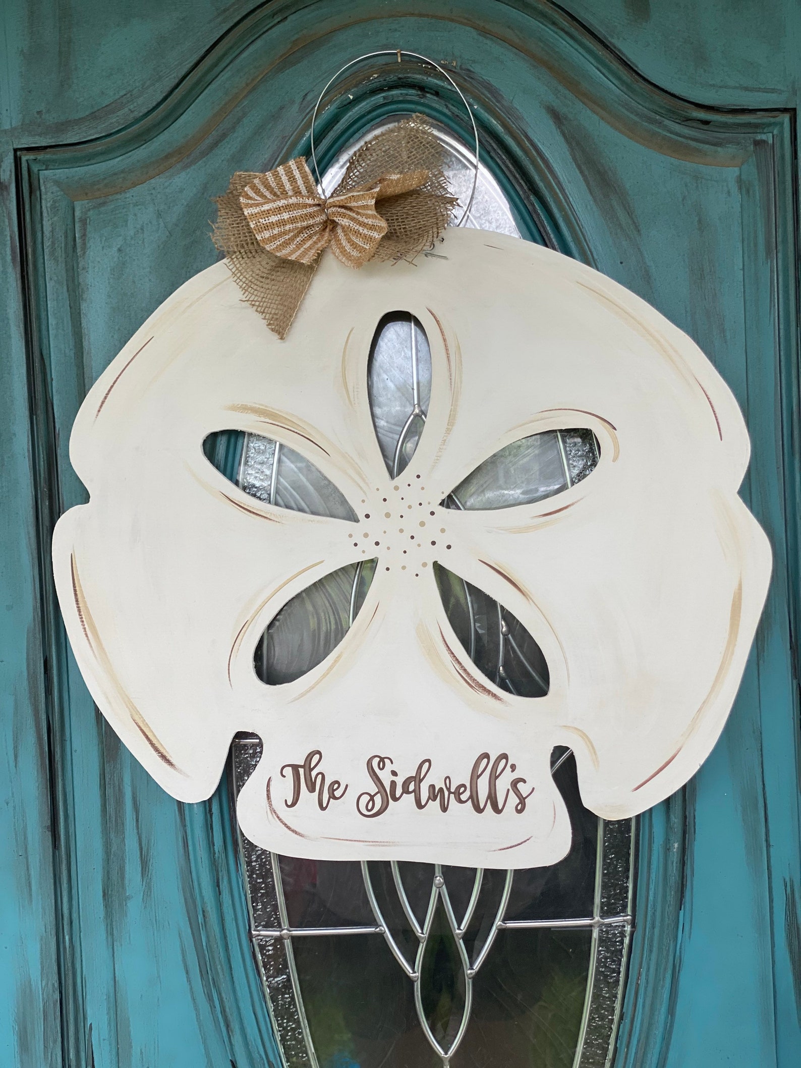 Personalized Sand Dollar Door Hanger, Beach Door Hanger, Beach Door ...