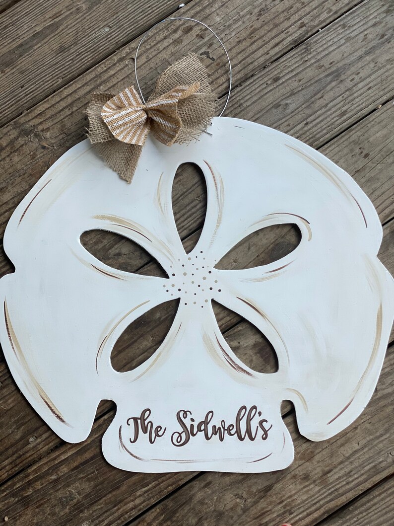 Personalized Sand Dollar Door Hanger Beach Door Hanger Beach - Etsy