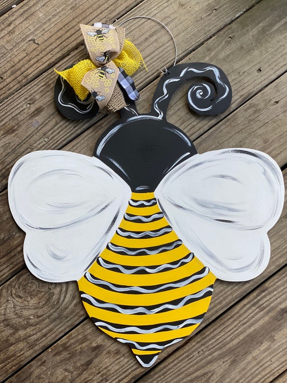 Bee Door Hanger Bumblebee Door Hanger Bee Doorwreath Summer | Etsy