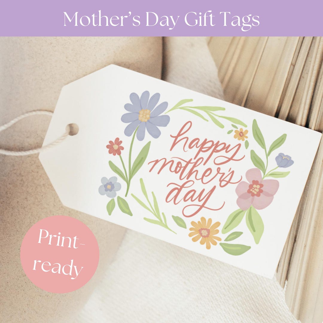 Floral Mother's Day Gift Tag Printable (instant Download) - Etsy