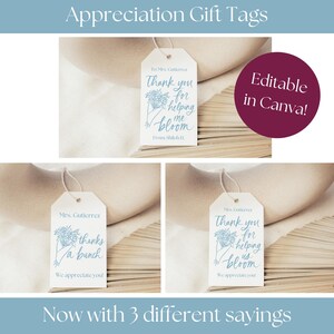 Teacher Appreciation Gift Tag Thank You for Helping Me Bloom Grow ...