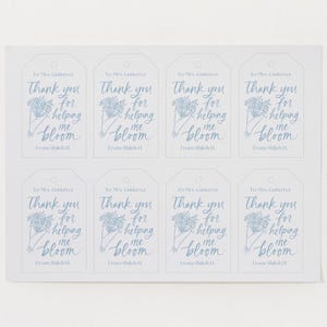 Teacher Appreciation Gift Tag Thank You for Helping Me Bloom Grow ...