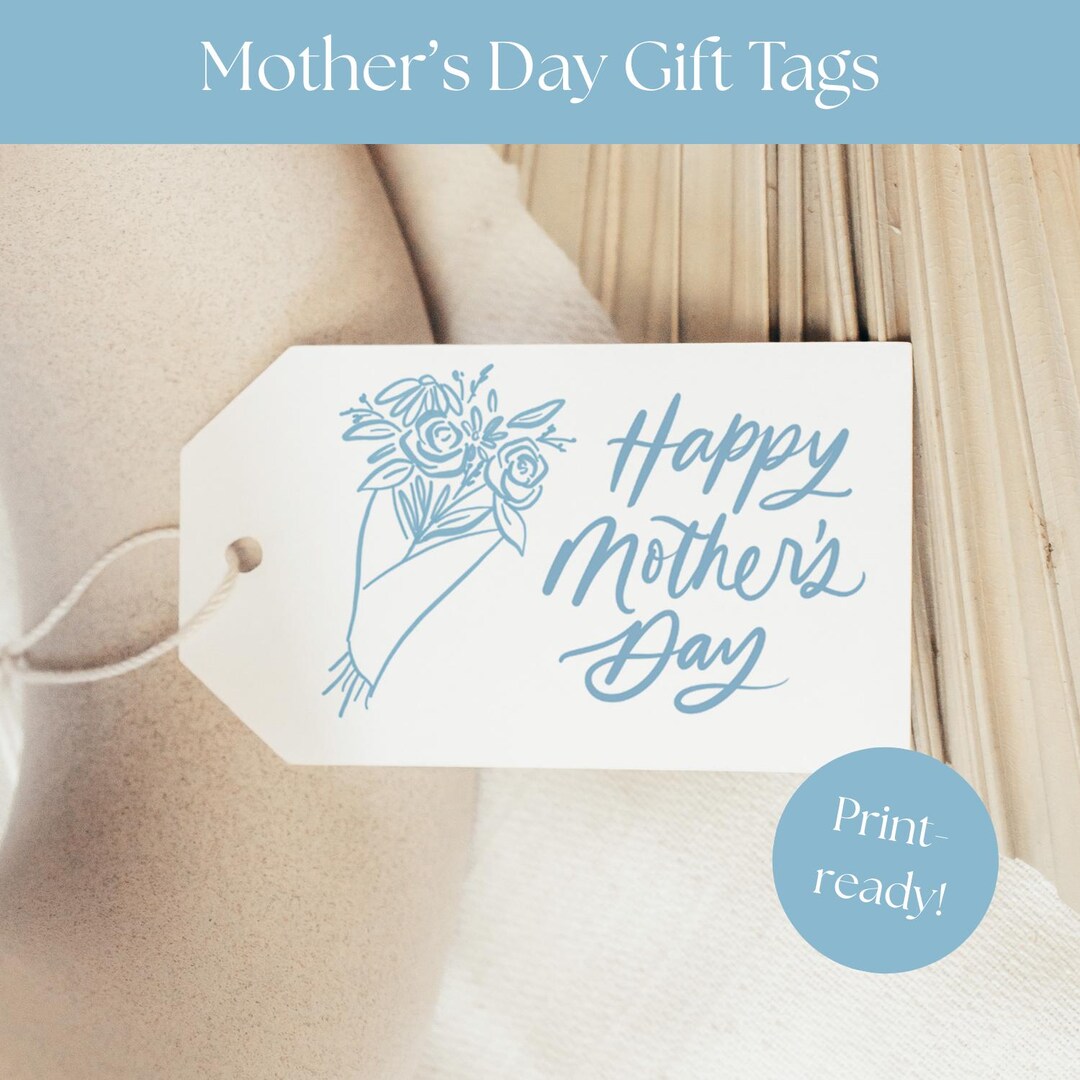 Mother's Day Gift Tag Flower Gift Tag Printable Bouquet Gift Tag Grow ...