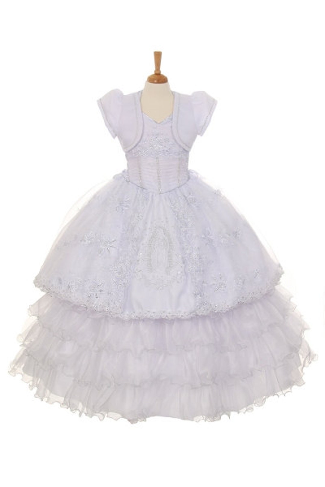 Three-piece Dress With Virgin Mary Embroidery - Etsy