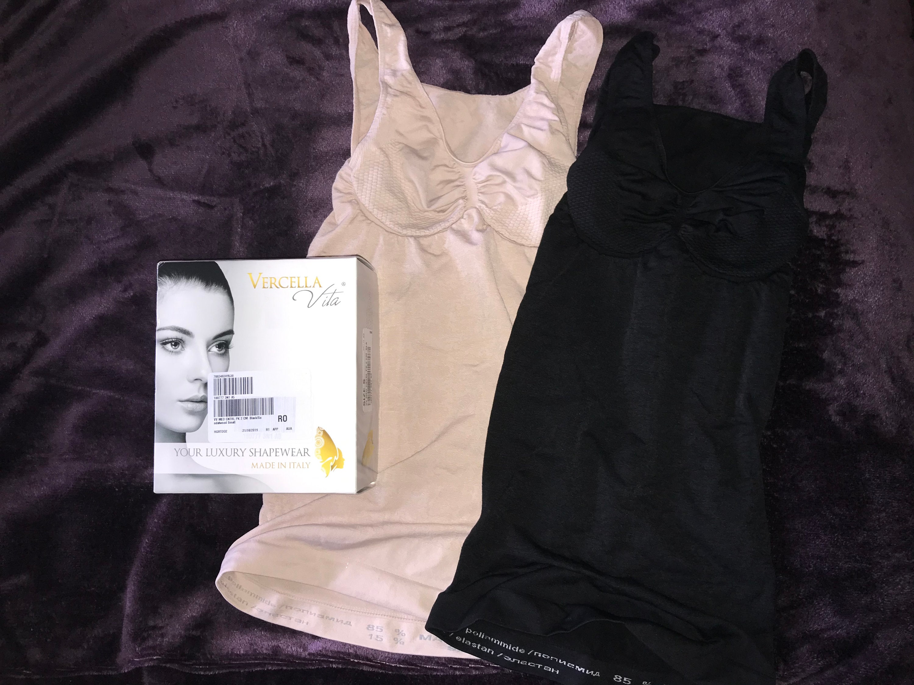 Vercella Vita Medium Control Cami Shapewear Shiny Feather String Design ...