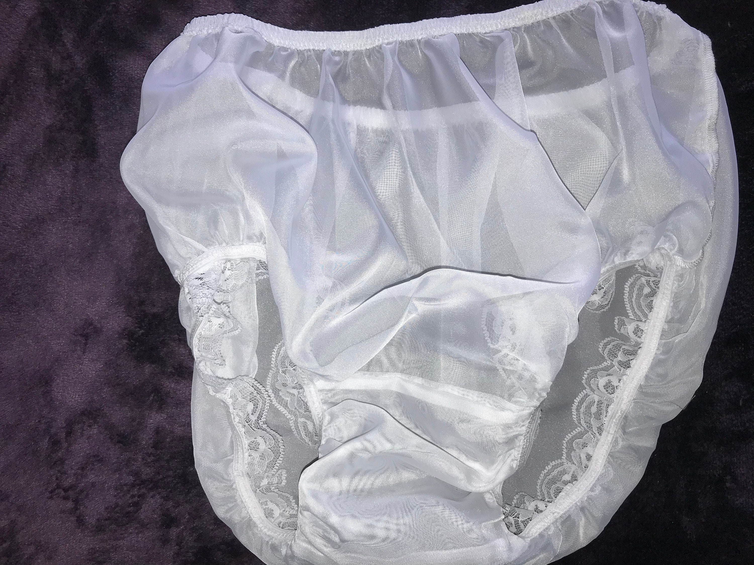 Vintage Style Bridal White With Ruffles Sissy Knickers Panties Sheer ...