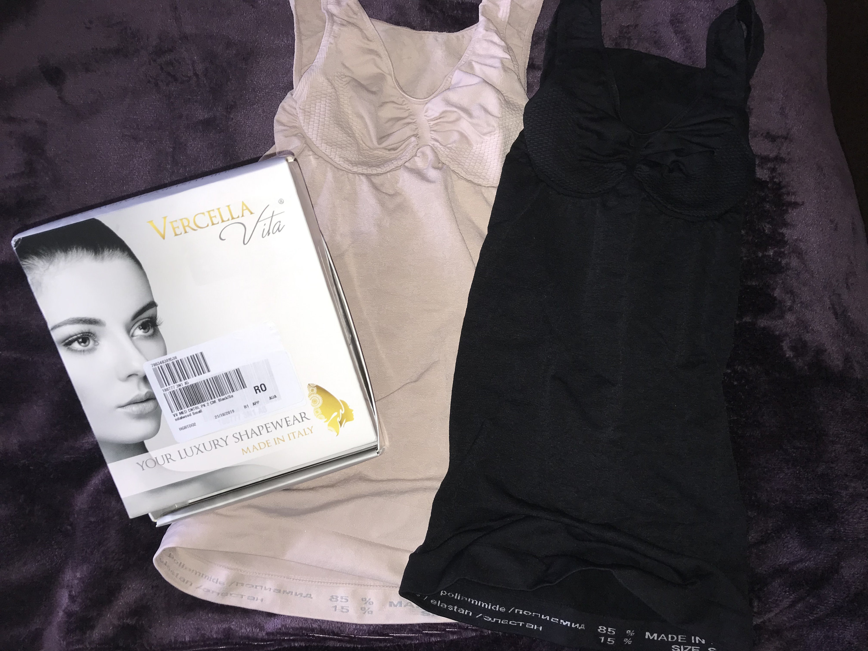 Vercella Vita Medium Control Cami Shapewear Shiny Feather String Design ...