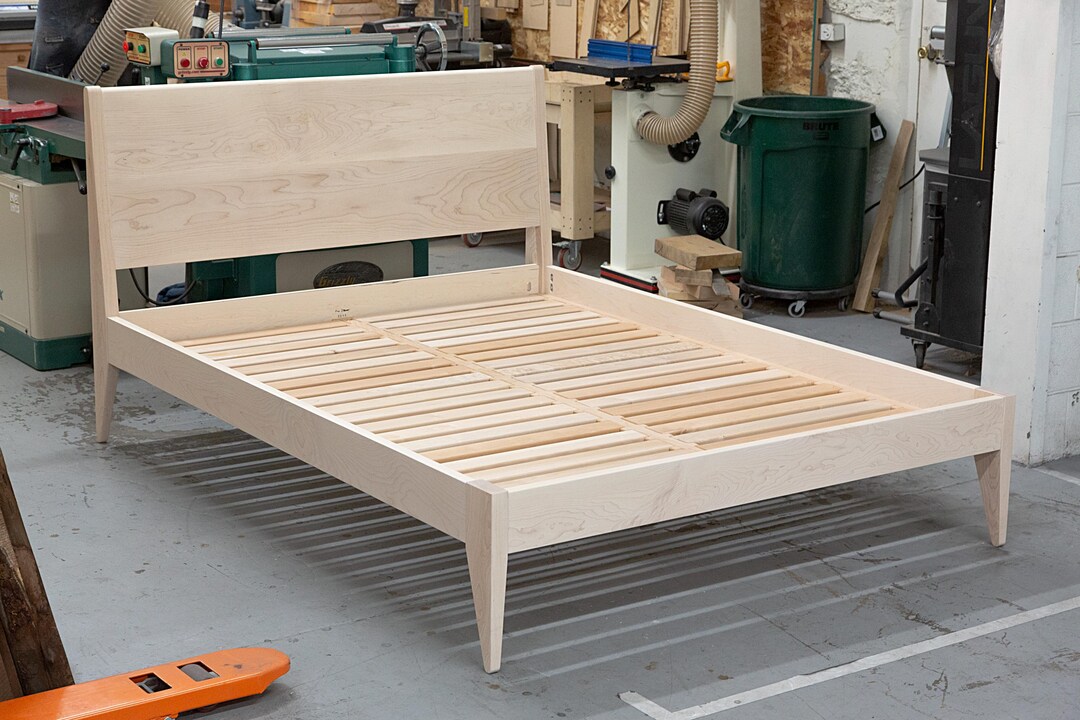COMMONER BED FRAME in American Maple // Maple Platform Bed Frame // Mid ...