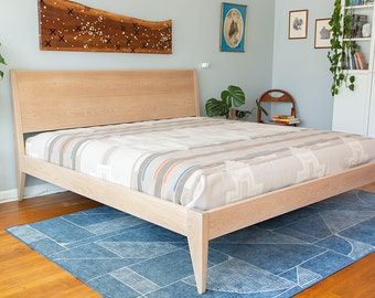 LYRA Light White Oak Platform Bed Frame Modern Minimalist Scandinavian ...