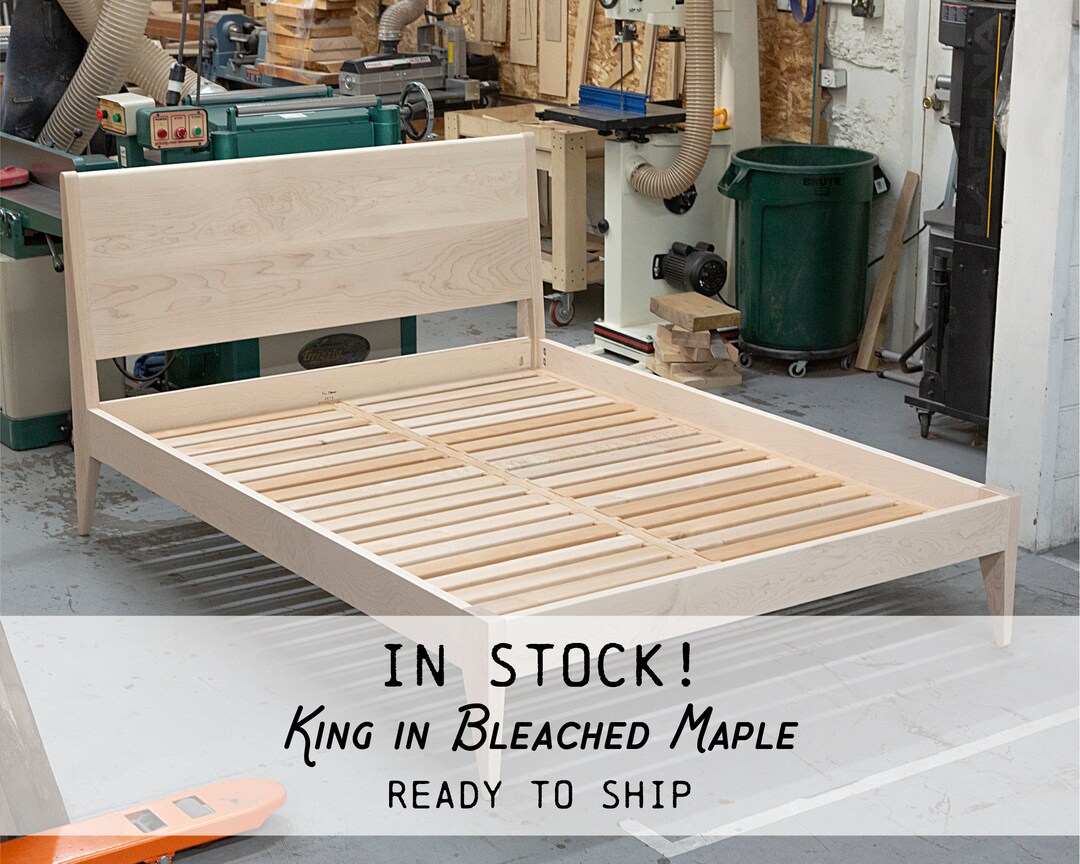Bleached Maple Willard Bed Frame Platform Bed Frame - Etsy