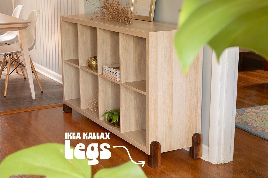 Walnut Legs for IKEA Kallax – Solid Wood Furniture Upgrade – Set of 4 ...
